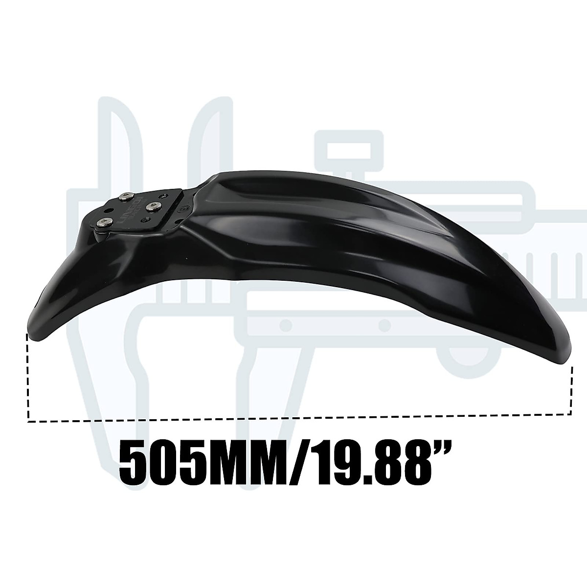 LINGQI RACING Modified Upgrade Front Fender for SURRON Light Bee With Strong Iron Bracket, Front Mudguard Fit to SUR RON E-bike (YELLOW)