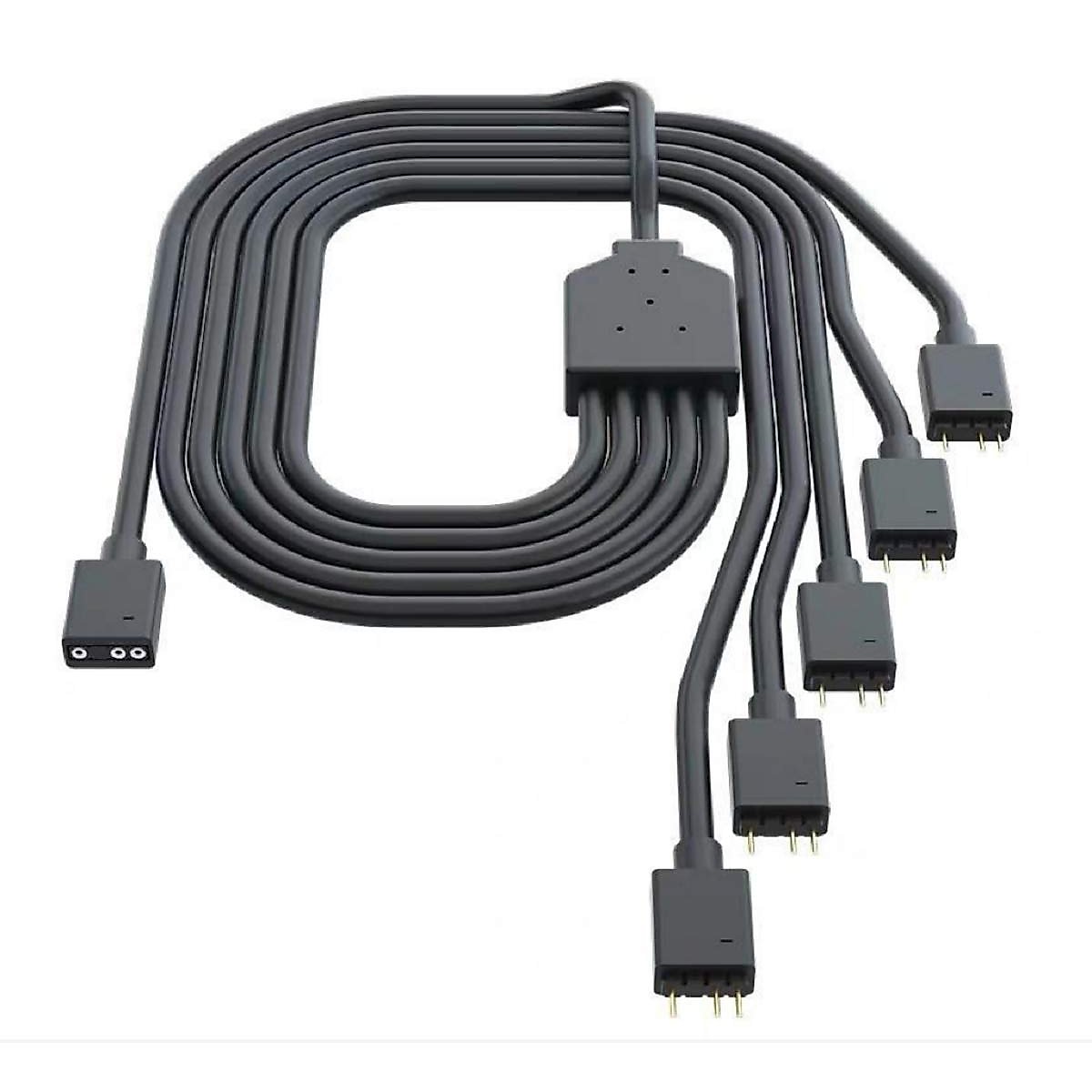 Cooler Master 1-to-5 ARGB Splitter Cable / 5V - Support 3-pin Addressable RGB - LED Sync Cable for MasterFan/MasterLiquid ARGB Series Support(ARGB 1-to-5 Splitter)