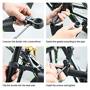 MACHSWON Bicycle Bike Cycling Bicycle Mudguard MTB Mountain Front/Rear Mud Guards Mudguard Fenders Set (Blue)