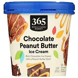 365 by Whole Foods Market, Ice Cream Chocolate Peanut Butter, 16 Ounce