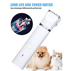 WHDPETS Dog Paw Trimmers, Cordless Dog Hair Clippers with Grooming Hammock, Low Noise Pet Grooming Kit for Trimming Hair Around Paws, Eyes, Ears, Face, Rump