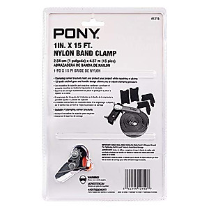 Pony Jorgensen 1215 Adjustable Band Clamp for Woodworking and Framing, 15-Foot Strap, Self-locking Ratcheting Handle