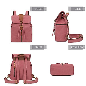 KL928 Canvas Backpack - Casual Daypack Vintage Outdoor Travel Rucksack Hiking Backpacks for Men Women