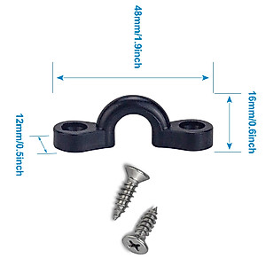 colaeos Kayak Pad Eye Kit, 12PCS Nylon Bungee Deck Loops Tie Down Pad Eye with 24 Screws for Boat Kayak Deck Rigging Kit