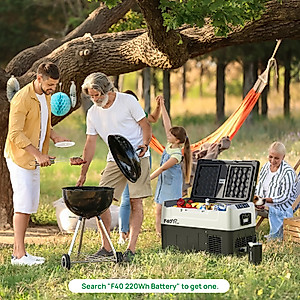 F40C4TMP 12 Volt Portable Refrigerator, 37 Quart Dual Zone Car Freezer With Independent Temperature Control, -4℉ to 50℉, 35L Compressor Fridge For Camping, Travel, Road Trip, Vehicle, Car, Truck, Van, RV, Outdoor and Home, 12V/24V DC & 110V AC