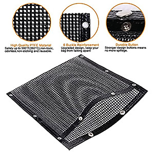 2 Pack BBQ Mesh Grill Bags for Outdoor Grill Reusable, 12 x 9.5 Inch Barbecue Bags Non-Stick for Open Smokers, BBQ Veggie Grill Bags for Cooking Vegetables Grilling Bag Pouches with Snap Button