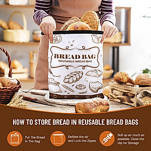 Bread Bags, 2 Packs Bread Bags for Homemade Bread, Reusable Sourdough Storage Bag With Zipper, Large Freezer Container to Keep Bread Fresh (Blue)