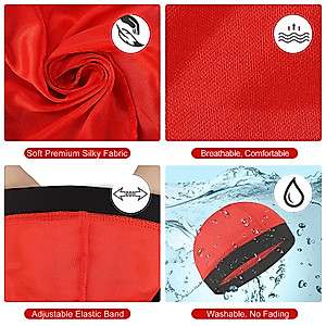 2PCS Silky Stocking Wave Cap for Men, Good Compression Over Durag (Red+Black)