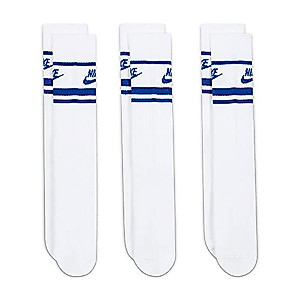 Nike Men`s Everyday Essential Crew Socks 3 Pack (White(DX5089-105)/B, Large)
