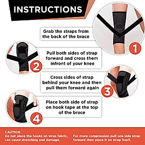 Pure Support Knee Brace with Straps, Compression Sleeve for Running, Arthritis Pain, Sports