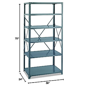Safco Products 6270 36 by 24 Commercial 6 Shelf Kit, Gray