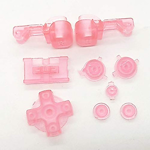 Plastic A B Select Start L R Buttons D Pad for Gameboy Advance SP GBA SP Full Button Set Transparent Pink