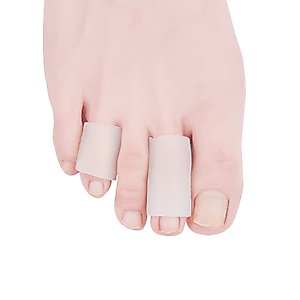 Hoogoo Gel Toe protectors Toe Sleeves Toe Covers Tube Pads 10 Pcs, Protect Middle Toes Relief Pain From Corns, Calluses, Sore, Bent, Stubbed Hammer Toes