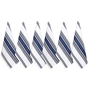 Urban Villa Kitchen Towels (20x30 Inches 6 Pack) Extra Large Premium Dish Towels for Kitchen Blue & White Dish Cloths Highly Absorbent 100% Cotton Kitchen Hand Towels with Hanging Loop Tea Towels