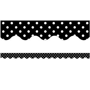 Teacher Created Resources Border Trim, Black Mini Polka Dots (4671)