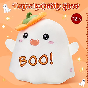 Glow Guards Halloween Ghost Stuffed Animal,Light up Boo Ghost Plush Toy,Cute Ghost Pillow,Soft Spooky Ghost Dolls Stuffed Animals,Halloween Party Favors Halloween Plushie Gift for Kids,12 inches