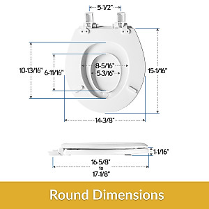MAYFAIR 888SLOW 000 NextStep2 Toilet Seat with Built-In Potty Training Seat, Slow-Close, Removable that will Never Loosen, ROUND, White