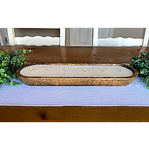 Bonneville Handmade Candles | 6 Wick Pine Wood Bowl | 19" x 5.5" x 2" Hand Poured, Dough Bowl Candle | Up to 50 Hour Long Burn Time | 100% Soy Wax | Scented Rustic Holiday Gift (Sea Salt & Orchid)