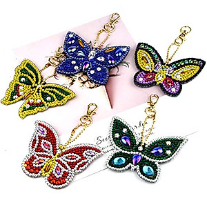 10Pack Diamond Painting Keychain DIY Diamond Painting Kits for Kids and Adult Beginners -Love Heart, Butterfly Christmas Valentine's Day Mother's Day Gift