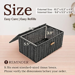 WeeNest Tissue Box Cover Rectangular, Tissue Box Cover Farmhouse, Boho Tissue Box Cover, Container Tissue Box Cover, Wicker Tissue Box Cover, Tissue Box Cover Rectangle, Resin Wicker, Black