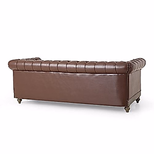 Christopher Knight Home Castalia Sofas, Dark Brown + Natural