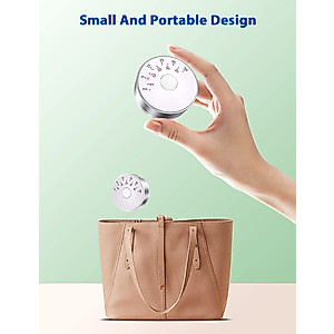 60 Minutes Timer for Kids Classroom Seniors Teachers Study Workout, Easy Twist Operation Magnetic Kitchen Timer Countdown for Cooking Baking, 3-Level Volume Round Count Up Time Management Tool White