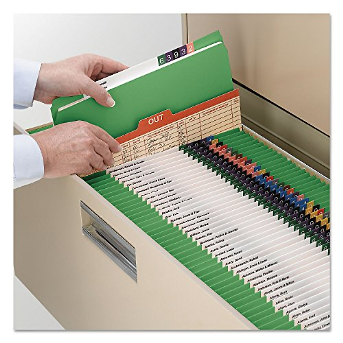 Smead File Folder, Reinforced Straight-Cut Tab, Legal Size, Green, 100 per Box (17110)