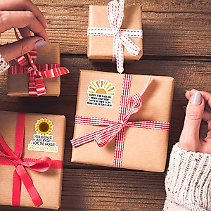 Wailozco Cute Sunshine Business Stickers,Small Business Stickers for Packages,I Hope This Package Brightens Your Day Stickers for Packages Handmade Goods Bags 240 PCS