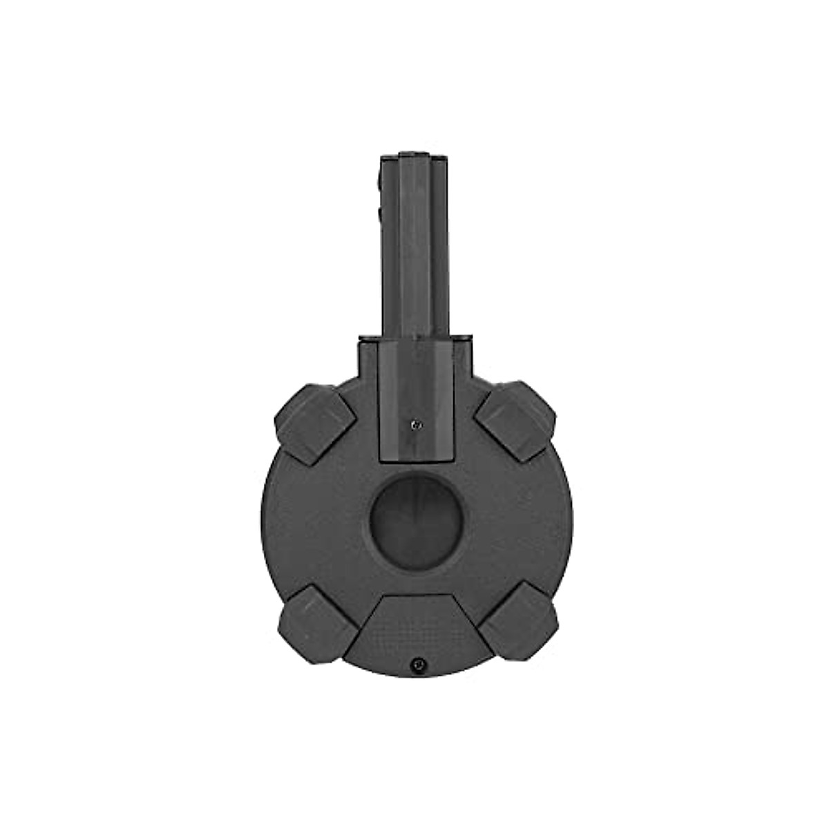 GoldenBall x Sentinel Gears 1200 Rounds Electric Winding Polymer Drum Airsoft Magazine for M4 AEGs, Battery & Charger Included - Black