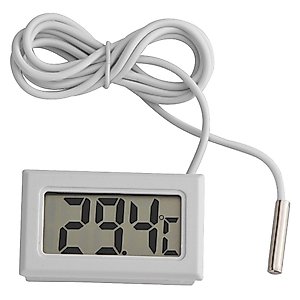 Digital Refrigerator Thermometer, Mini LED Display Digital Temperature Meter with Probe Sensor Digital LCD Thermometer for Water Cooling Aquarium Fridge and Freezer