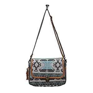Myra Bag Western Leather Shoulder Bag for Women - Upcycled Canvas Crossbody Bag Isabela Eve