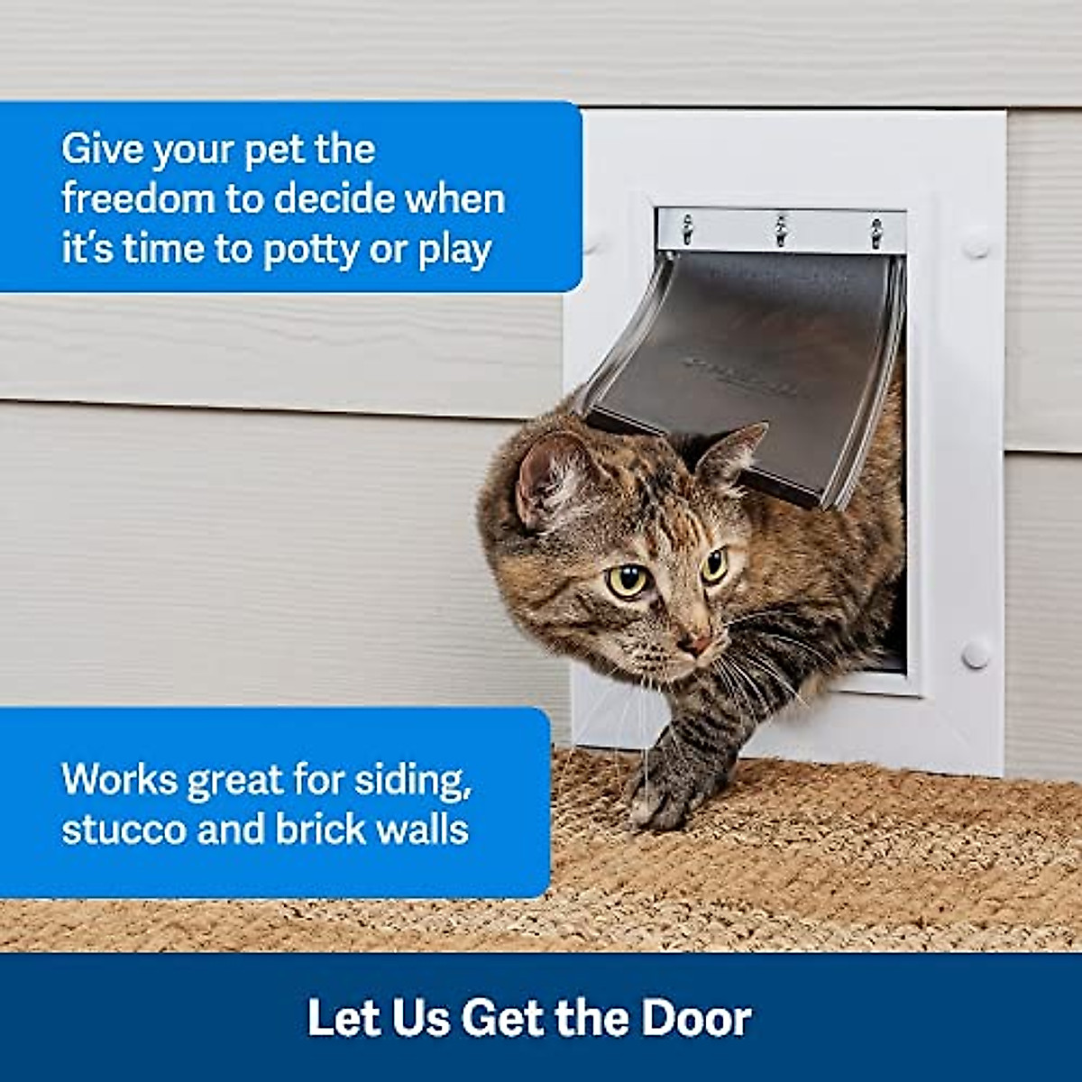 PetSafe NEVER RUST Wall Entry Pet Door - Telescoping Frame - Insulates Better than Metal Doors, Energy Efficient Cat & Dog Door - Interior & Exterior Walls, Weatherproof, Easy to Install & Clean - L