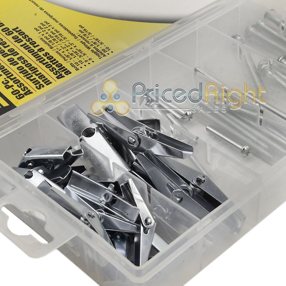 Maxcraft 7698 Toggle Wing and Bolt Assortment, 60-Piece