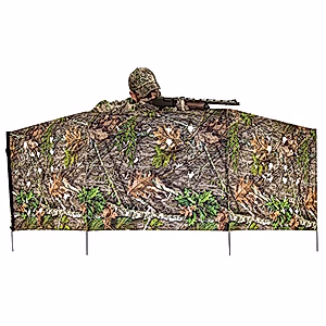 Ameristep 4-Spur Ground 3D Leafy Die-Cut Camo Ultra-Compact Easy-Setup Three-Panel Low-Noise Run-and-Gun 2-Person Hunting Blind