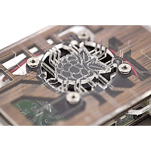 C4Labs Zebra Virtue Fan Case for Raspberry Pi 4B, 3, 2 and B+ (Wood Ice)