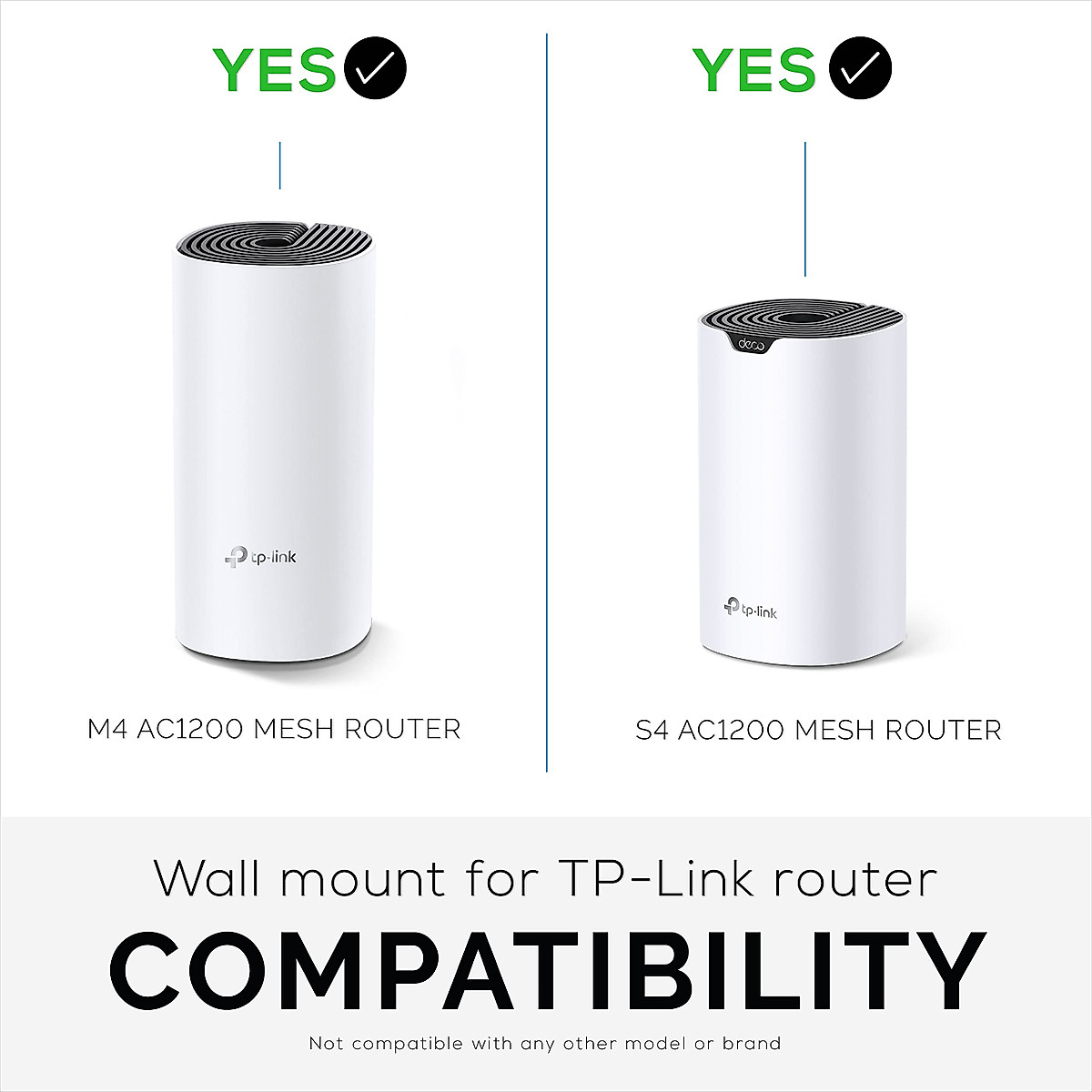 Adhesive Deco M4 & S4 Wall Mount Holder for TP Link WiFi Mesh, Strong VHB Tape Bracket, No Screws, Drilling & No Tools Needed, Easy to Install, White by Brainwavz (Single)