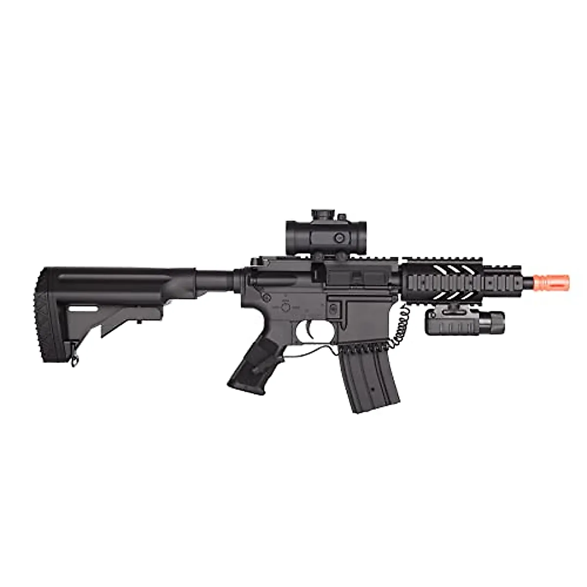 Golden Ball & DE M4 CQC Fully Automatic Electric AEG Airsoft Rifle w/Flashlight and Scope (Battery & Charger Included)