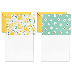 Hallmark Blank Cards Assortment, 24 Cards with Envelopes (Citrus, Greenery, Gingham, Strawberries) for Easter, Mother's Day, Any Occasion