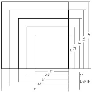 Antallcky Square Cookie Cutter Set-5 piece-2",2.5", 3", 3.5",4"Square Stainless Steel Biscuit Molds Fondant Cookie Cutter Set Pastry Mold-1 Inch Depth…
