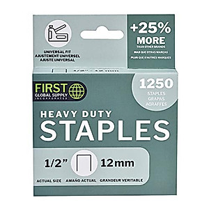 FGS Heavy Duty Staples | 1/2" 12mm | 1,250 Pack | Universal Fit | T50 |