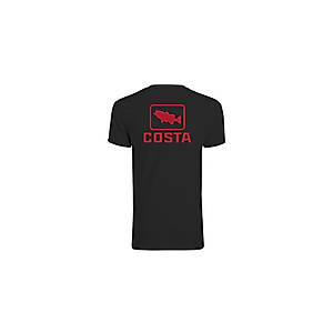Costa Del Mar Mens Emblem Bass Short Sleeve Crewneck T Shirt, Black, Medium US