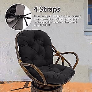 Swivel Rocker Chair Cushion 120x60cm, Washable & UV-Resistant Rocking Replacement Chair Pads, Cushion Mat for Recliner Rocking Rattan Chair Garden Seat Cushion Sofa Tatami Mat, No Chair
