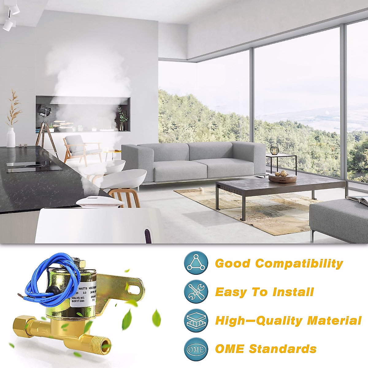 4040 Humidifier Water Solenoid Valve,24 Volts Humidifier Solenoid Valve Fit for Aprilaire Humidifier 240 400 500 600 700 B2015-S85 B2017-S85 etc by Cenipar