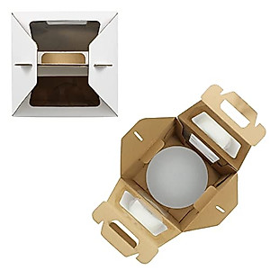 CAKINBOX Tall Cake Boxes with window and Cake Boards in 2 sizes 10x10x12 & 12x12x14 Tall Cake Carrier, Tiered Cake Box, Layer Cake, tier cake boxes, large cake box (PACK 4)