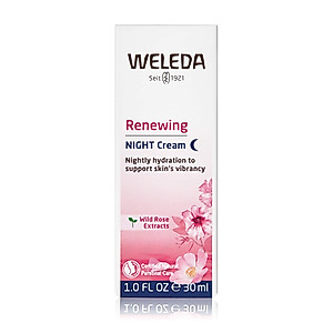 Weleda Renewing Night Face Cream, 1 Fluid Ounce, Plant Rich Moisturizer with Wild Rose, Peach Kernel and Sweet Almond Oils