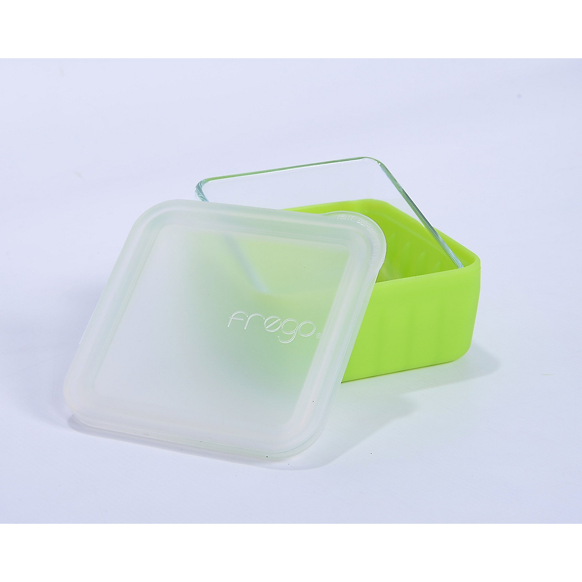 Frego Award-Winning Plastic-Free Glass and Silicone Food Container | 4 Cups | Blue
