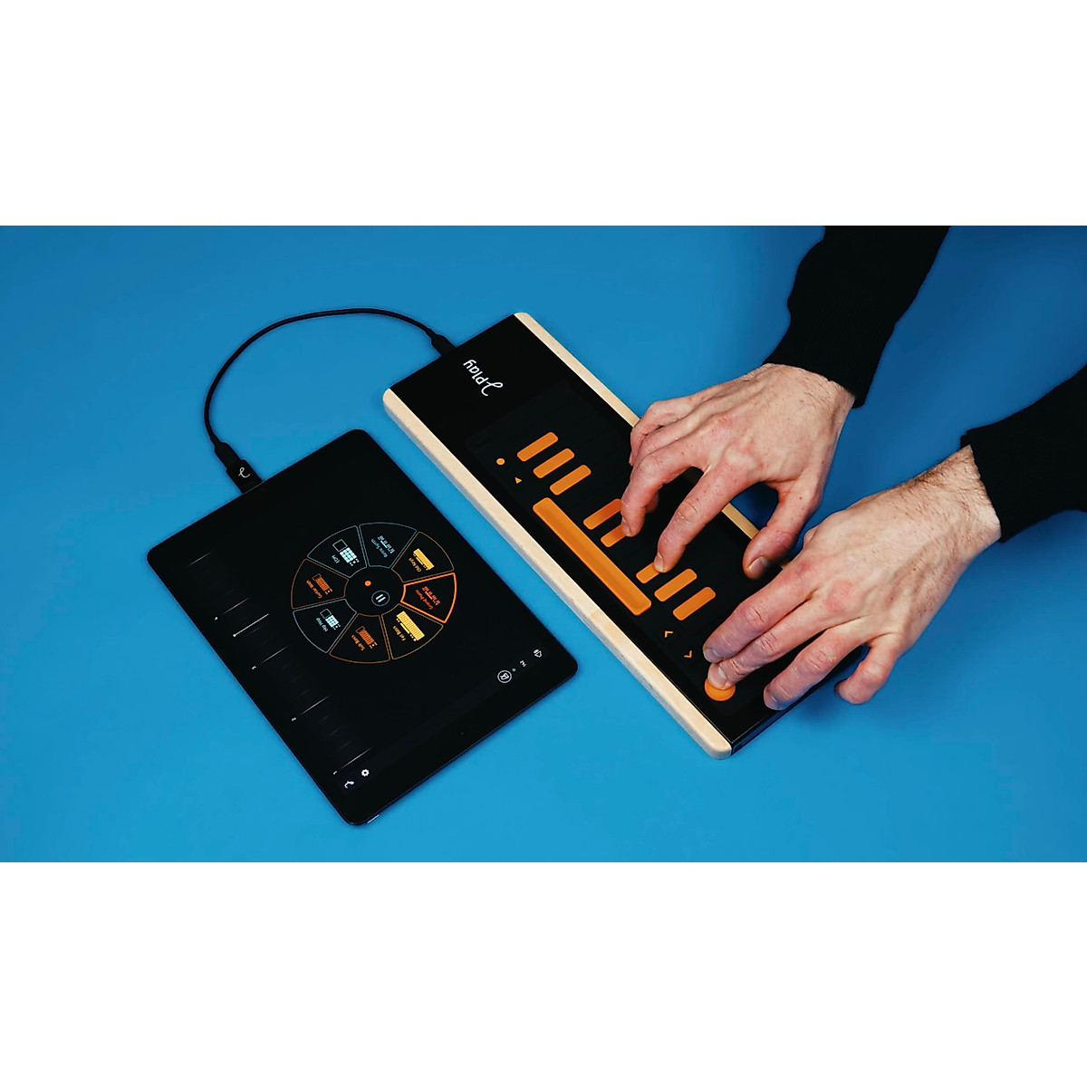 Piano Pad Accessory for J-Play MIDI controller - 25 Keys and Effect Zone, Dedicated Musical App Included, Plug & Play Music instrument Water Edition
