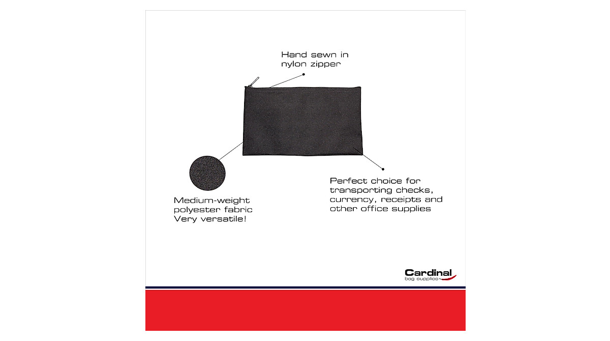 Cardinal Bag Supplies Multipack of 2 Compact Zipper Pouches - Durable ...