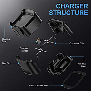 QIBOX Charger Compatible with Fitbit Versa 2 (Not for Versa/Versa Lite), 2-Pack Replacement USB Charging Cable Dock Stand for Versa 2 Health & Fitness Smartwatch, 3Ft Sturdy Power Cord