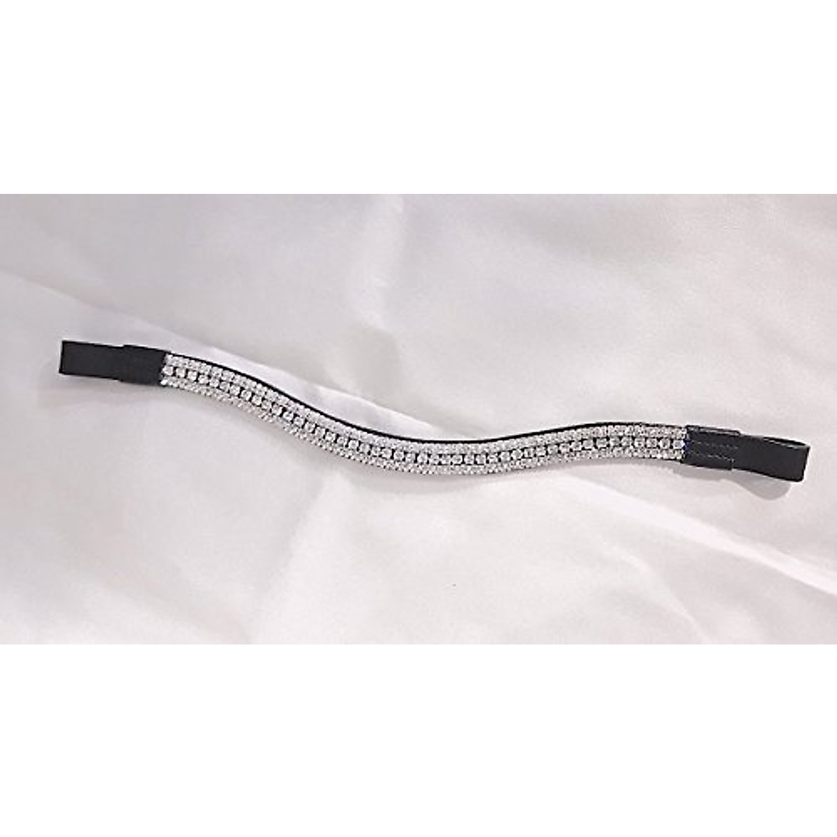 Cwell Equine New Dressage Crystal Bling 5 Rows Clear Crystal Browband Crystal Clear F/C/P Black/Brown (COB, Black)